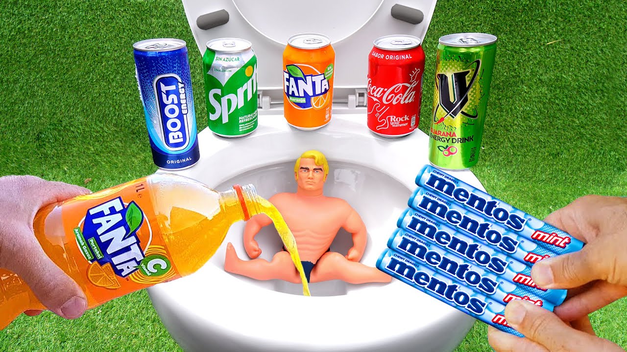 Experiment !! Stretch Armstrong VS Elephant Toothpaste, Fanta, Mtn Dew ...
