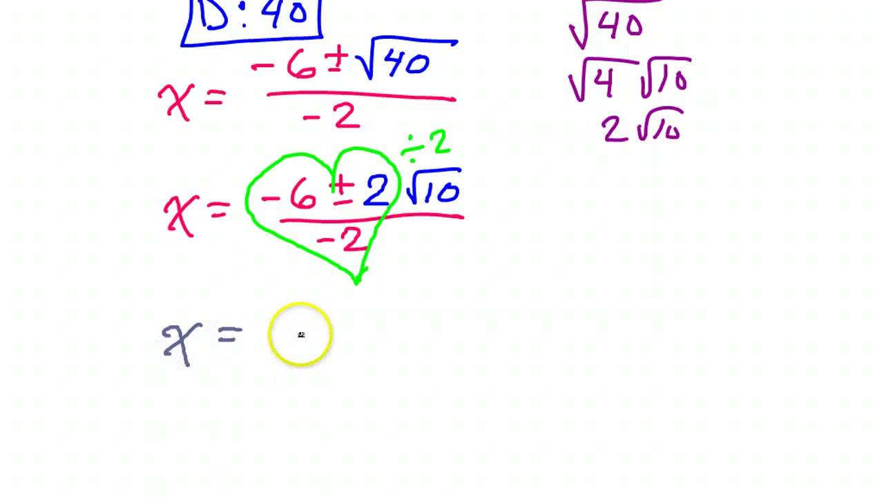 Quadratic Equation Solver Formula Youtube
