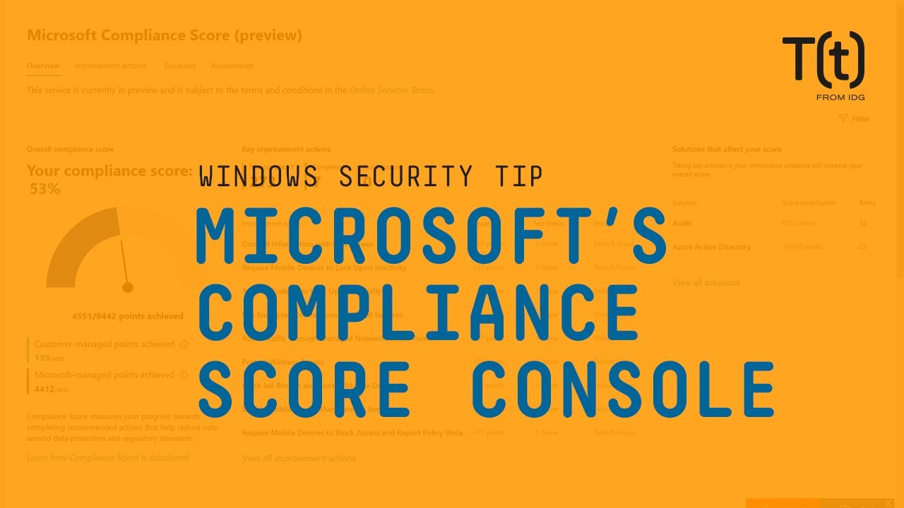 How to make the most of Microsoft’s new Compliance Score Console - YouTube