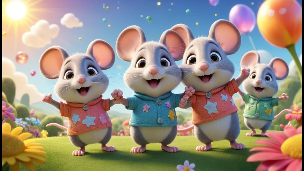 Three Blind Mice 🐭🎶 | Classic Nursery Rhyme for Kids with Fun Animation ...