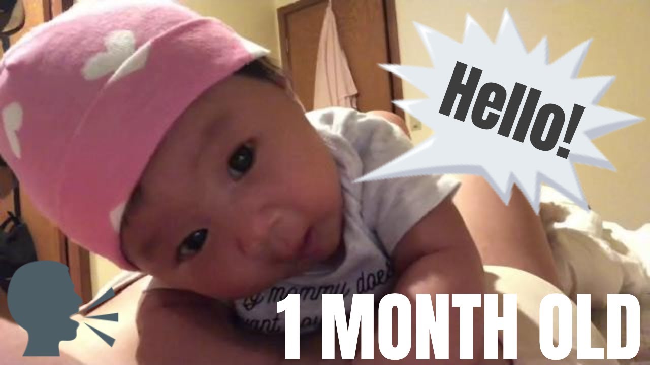 1 Month Old Baby Saying “Hello” For The First Time! UNEDITED - YouTube