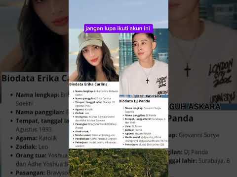 Potret & Biodata Pasangan yang lagi Viral ⁉️ DJ Panda dan Erika Carlina.. #viralvideo #masukberanda