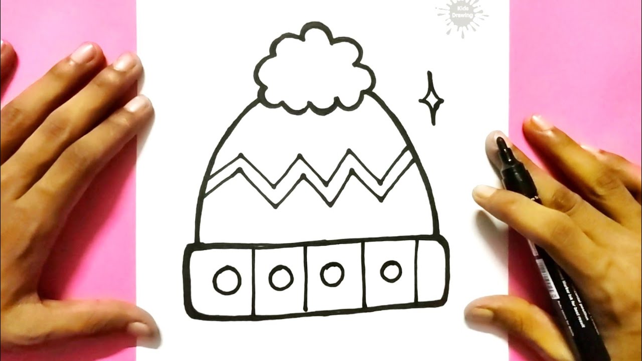 How to Draw a Winter Cap - Step-by-Step Tutorial - YouTube