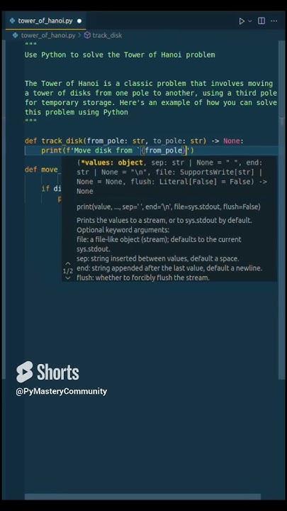 9 - Python: Implementing a Recursive Solution for the Tower of Hanoi ...