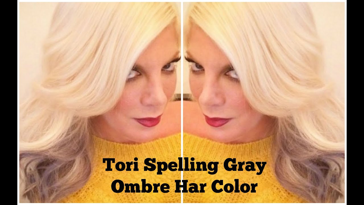 Tori Spelling Shows Off A NEW Hairstyle : Gray Ombre Har Color - YouTube