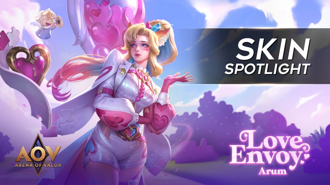 Arum Love Envoy Skin Spotlight - Garena AOV (Arena of Valor) - YouTube