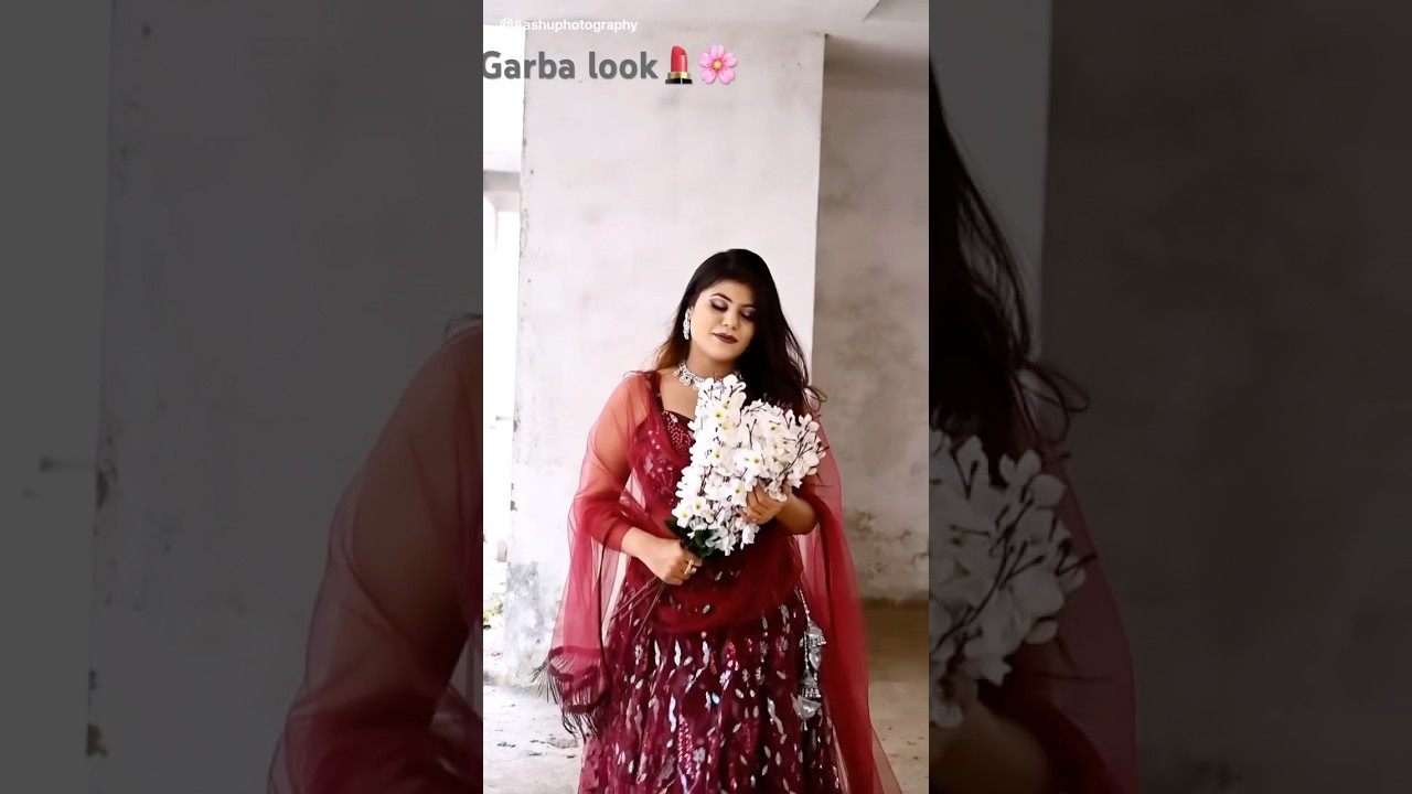 Garba look 💄🌸/party makeup /garwa lahnga #youtubeshorts #shortsvideo # ...