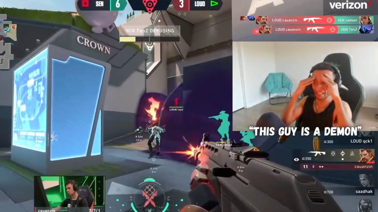 FNS Reacts to Loud Cauanzin DEMON Ace Vs Sentinels - VCT - YouTube