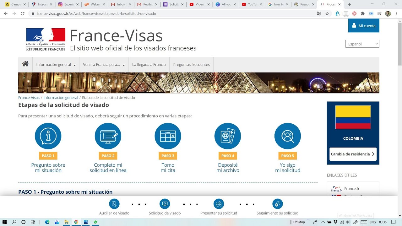 PASO A PASO | SOLICITUD DE VISADO EN LA PLATAFORMA DE FRANCE-VISAS # ...