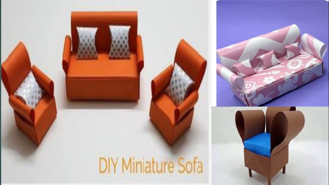 Beautiful origami paper mini sofa / origami paper sofa / mini sofa /Diy ...