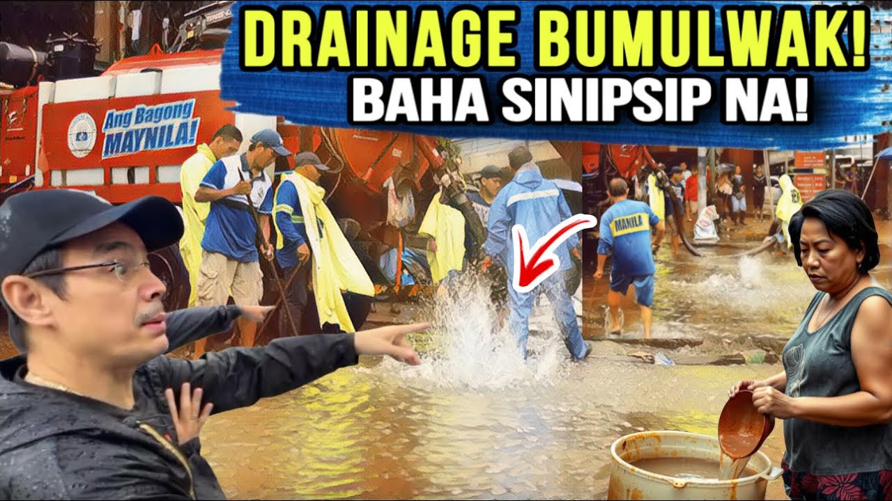 BUMULWAK ANG DRAINAGE! YORME NAWINDANG! BAHA SA TAFT PINAHIGOP SA TRUCK ...