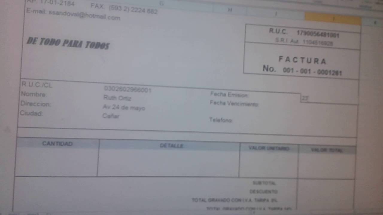 COMO LLENAR UNA FACTURA - YouTube