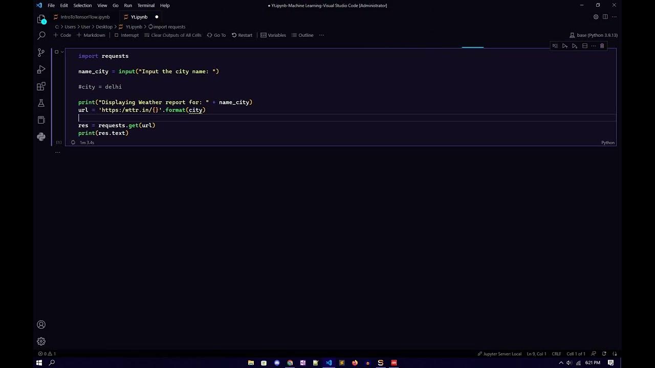 Forecasting Weather using python !! - YouTube