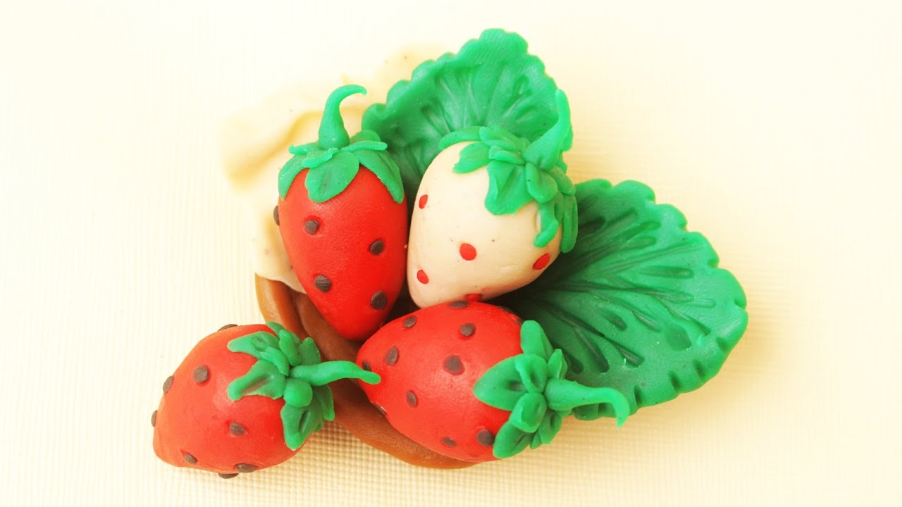 Polymer CLAY Tutorial How To Make STRAWBERRY | Clay DIY - YouTube