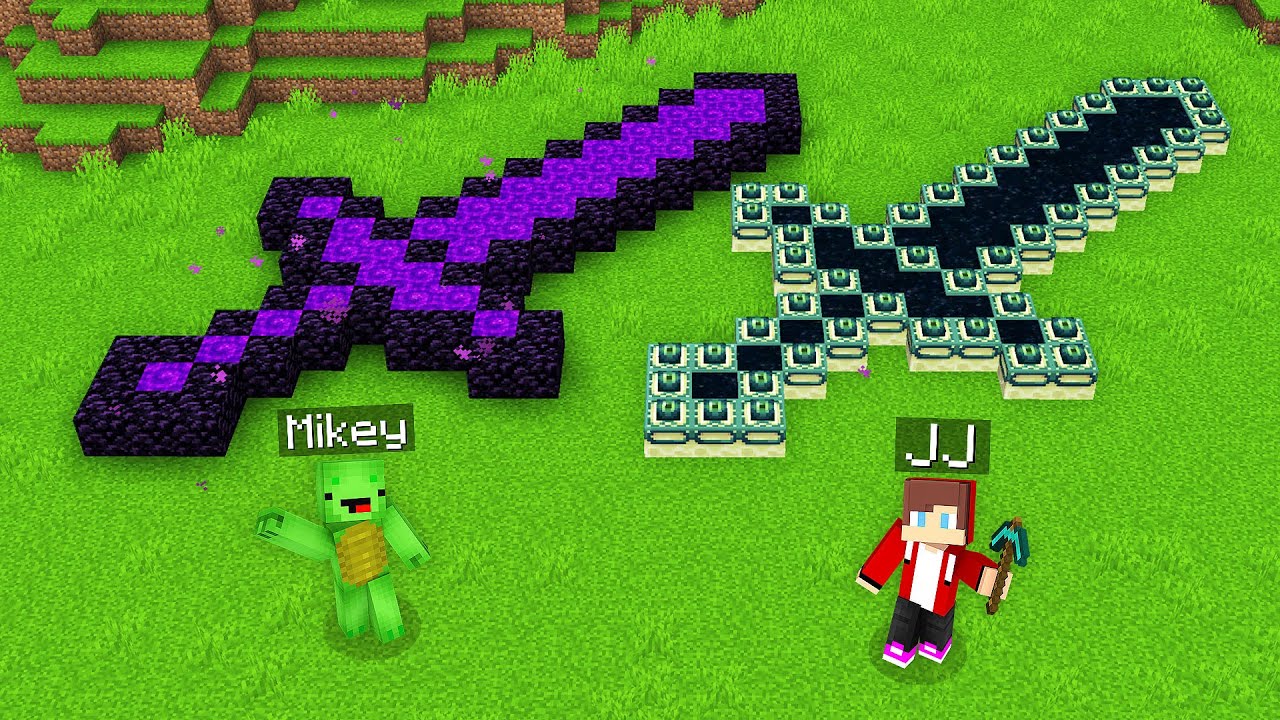 JJ and Mikey END PORTAL vs. NETHER PORTAL Battle in Minecraft Challenge (Maizen Mizen Mazien ...