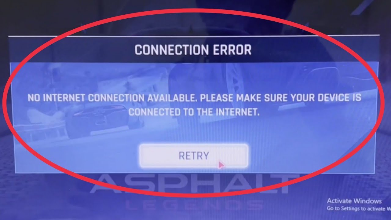 Asphalt 9 Legends Fix No internet connection available. Please make ...