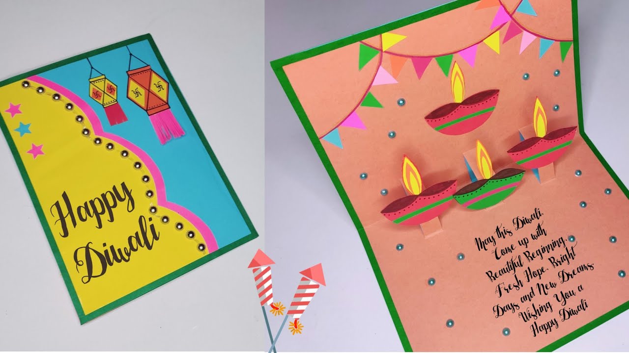 Simple and Easy Popup Diya Card For Diwali - YouTube