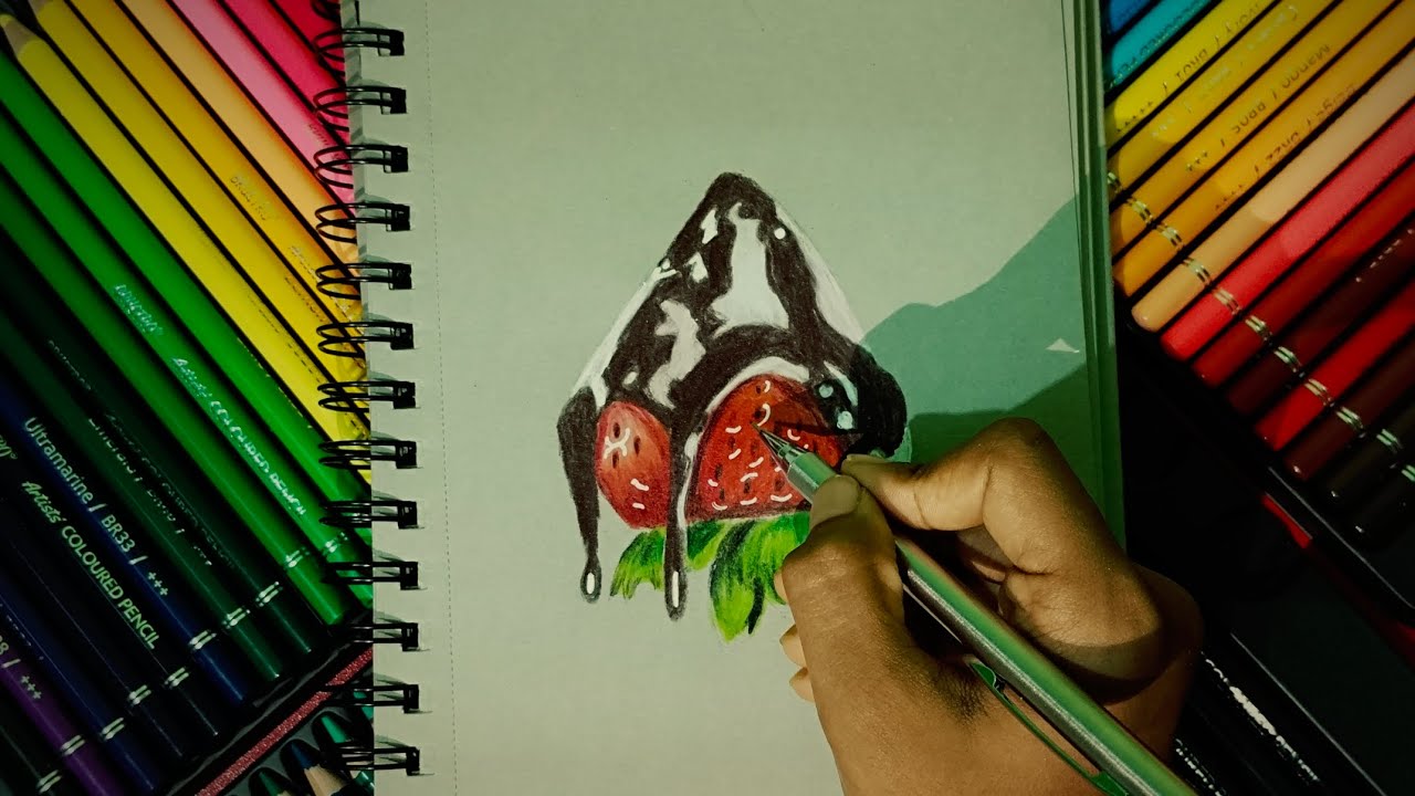 Drawing of Hyper Realistic Strawberry .😌 - YouTube