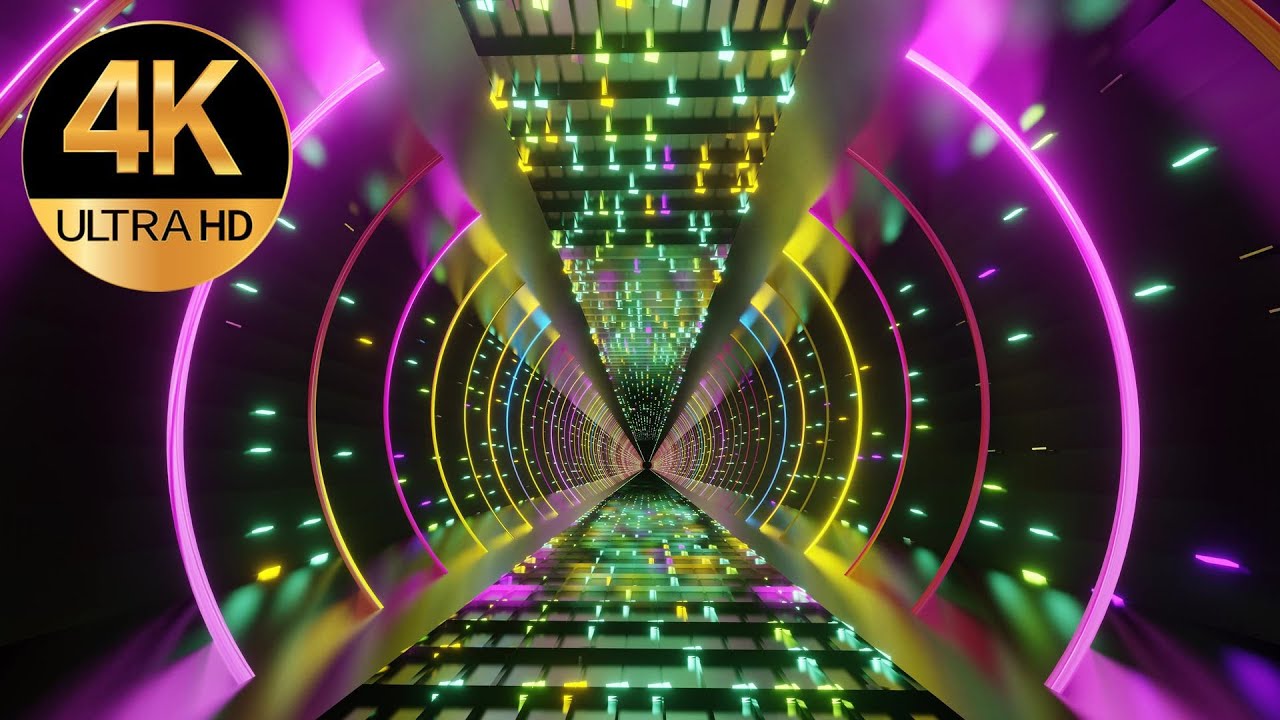 10 Hour 4k Fast moving Relaxing screensaver Multi Color disco light ...