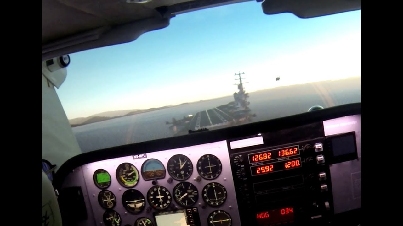Landing and take off an Aircraft Carrier with C172! - YouTube