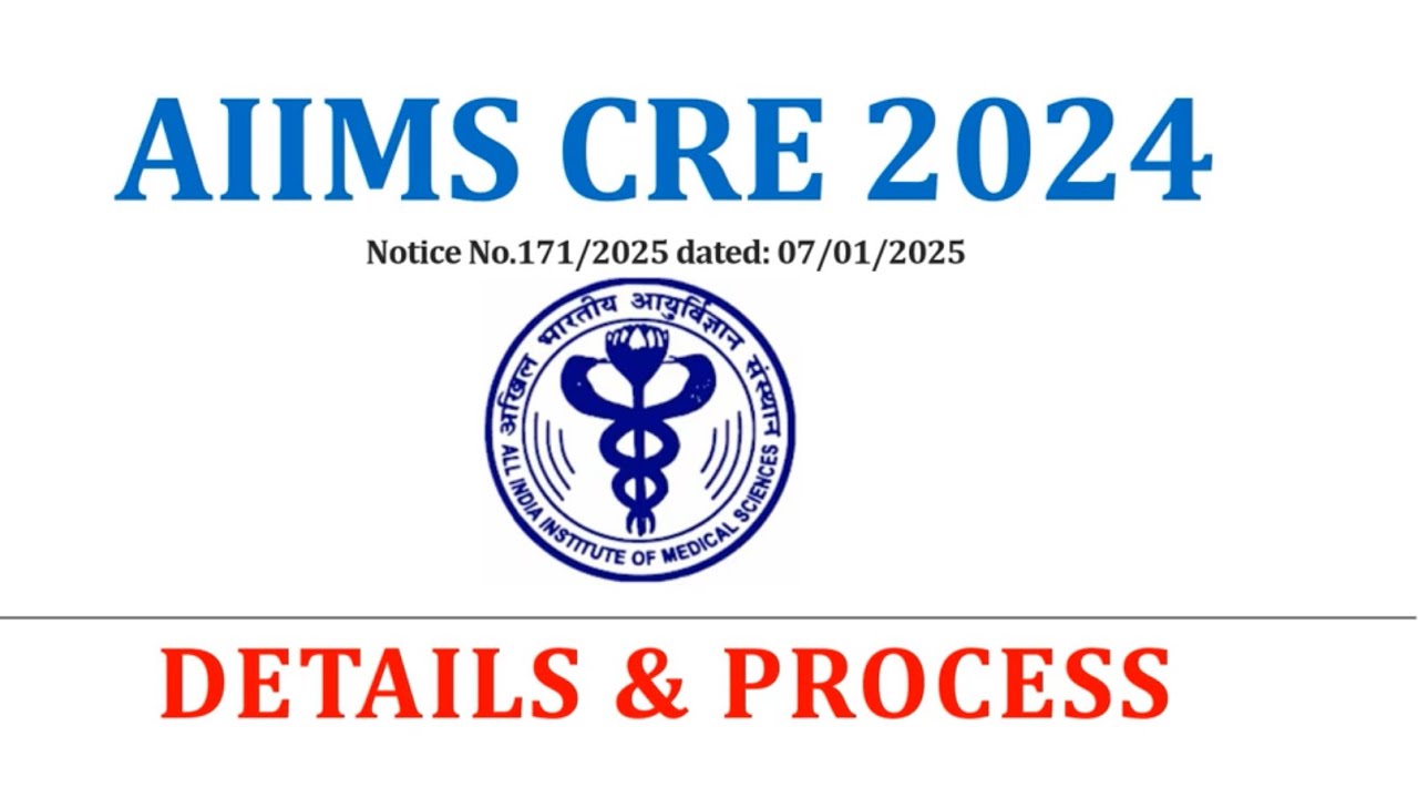 AIIMS CRE 2024- DETAILS AND PROCESS - YouTube