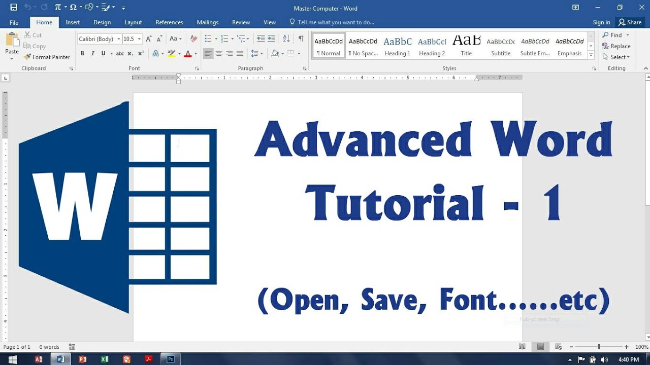 Advanced Word Part - 1 - YouTube
