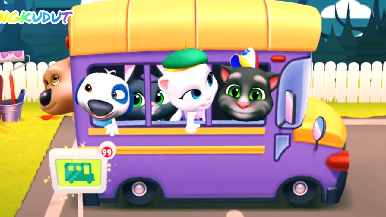 kucing lucu tom angela naik bus 🌈 game cangkudut - YouTube