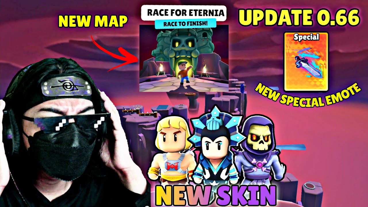 NEW BIG UPDATE STUMBLE GUYS VERSION 0.66 😱 NEW SPECIAL EMOTE SWORD NEW ...