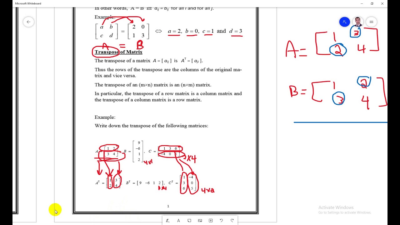 Introduction to Matrix Algebra Part 1 - YouTube