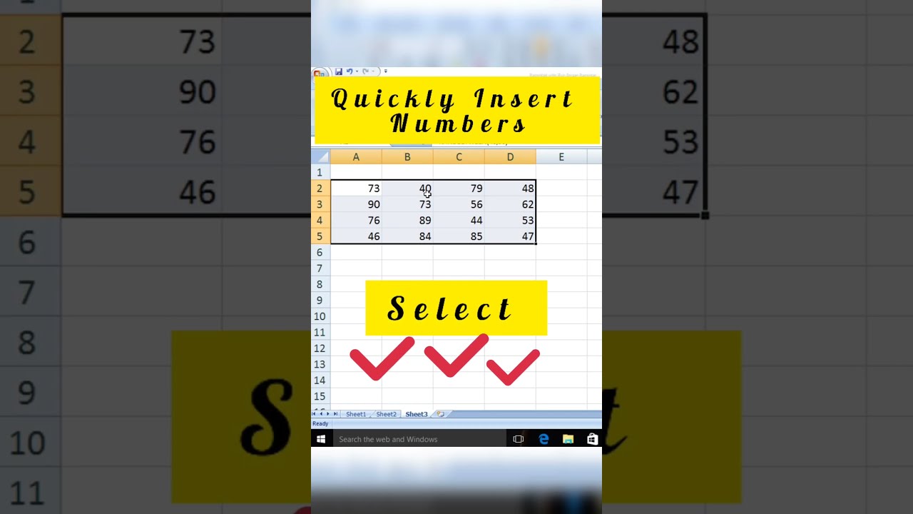 shorts Quickly Insert Numbers In Excel short shortvideo shorts Quickly Insert Numbers In Excel short shortvideo