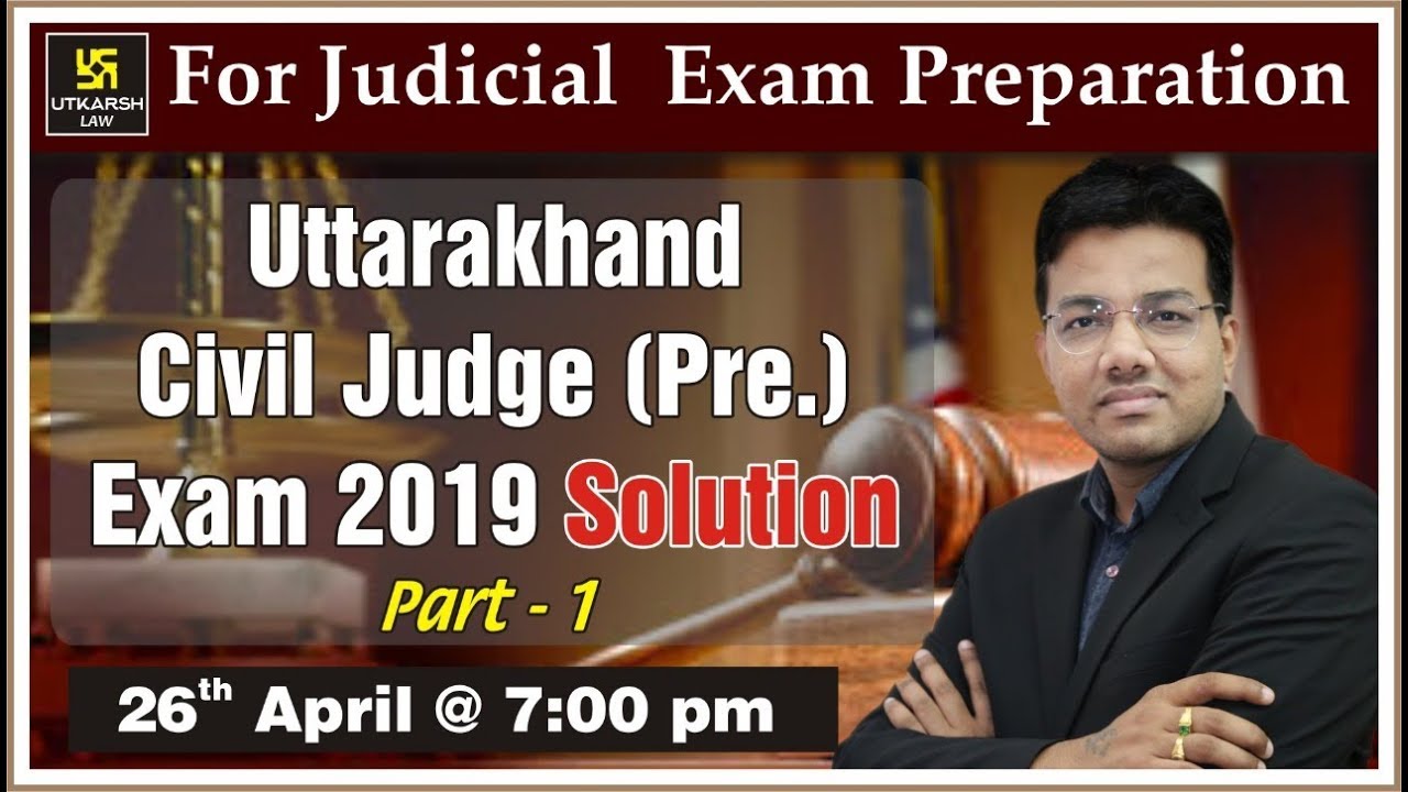 LAW | Uttarakhand Civil Judge (pre.) Exam 2019 Solution #1 | For ...