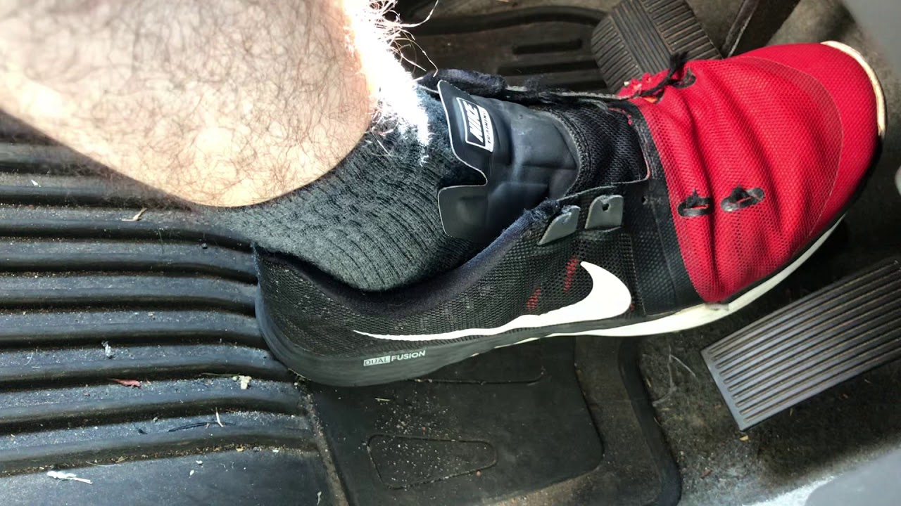 Driving Wearing My Hot Trashed Nike Trainer Running Shoes - YouTube