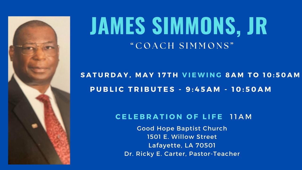 Celebration of Life - James Simmons, Jr - YouTube