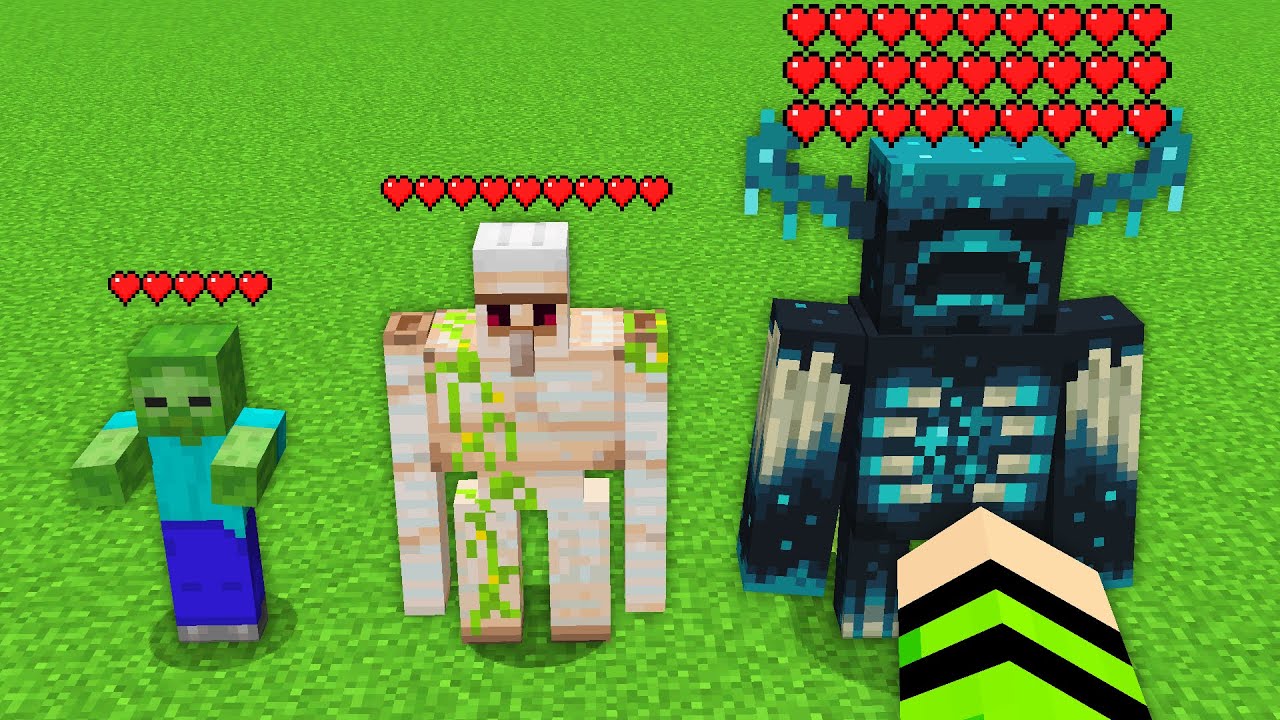 Which Mob Has More HEARTS In Minecraft? - YouTube