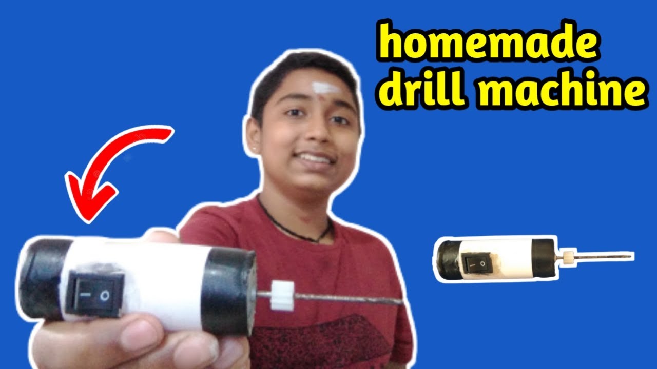 How To Make A Mini Drill Machine Easily at home - VISHNU HARIDASS - YouTube