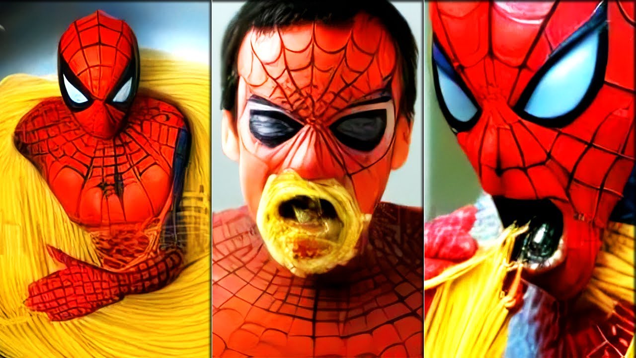 🕸️ Spiderman Eating Spaghetti - YouTube