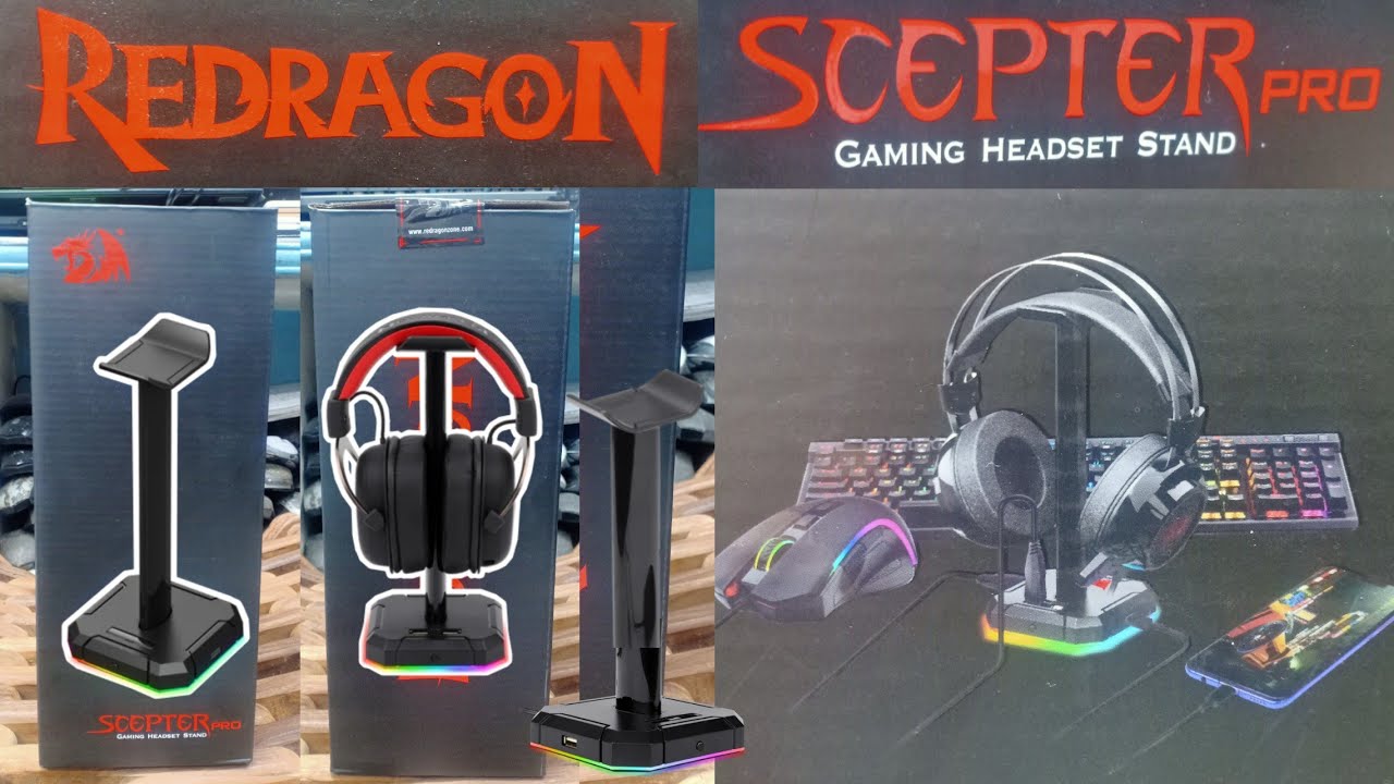 Redragon HA300 scepter pro | redragon gaming headphone stand with rgb ...