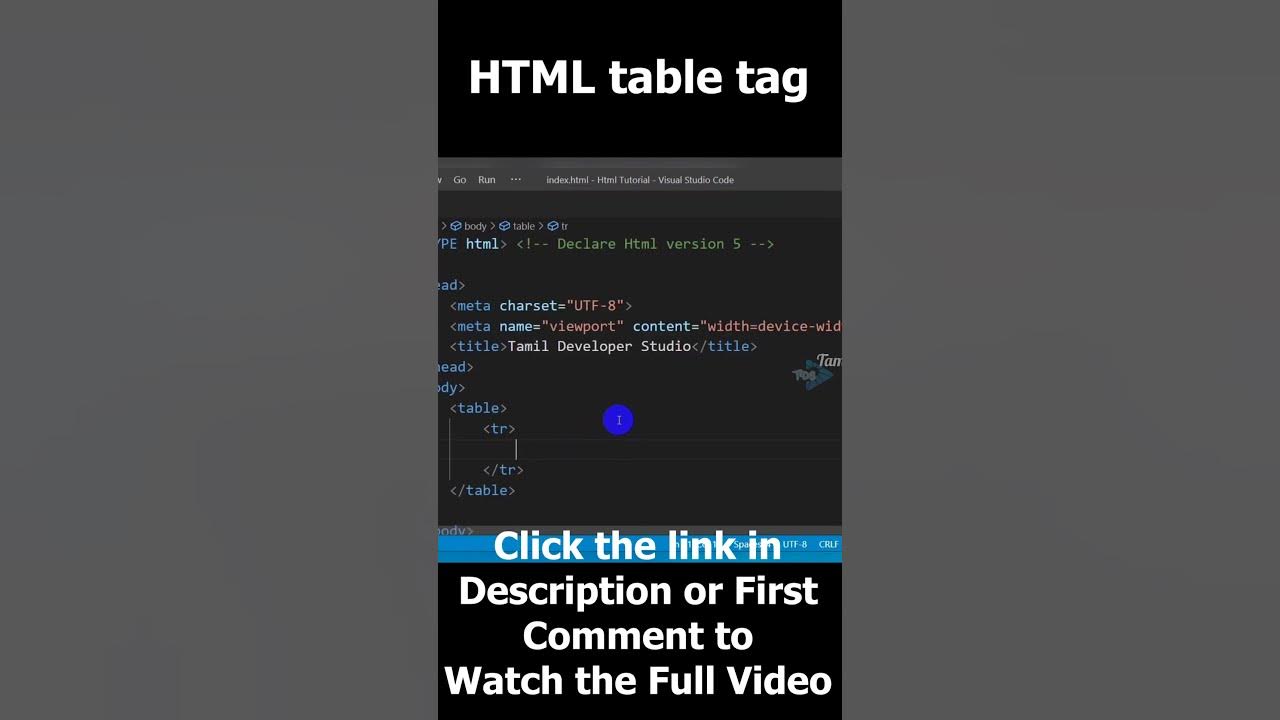 HTML table tag - YouTube