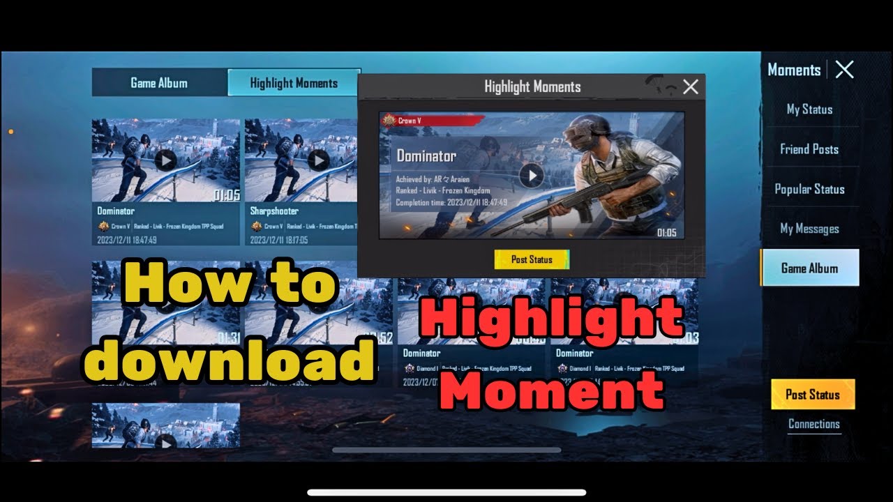How to download Highlight Moment in Pubg | Highlight moment kaisay ...