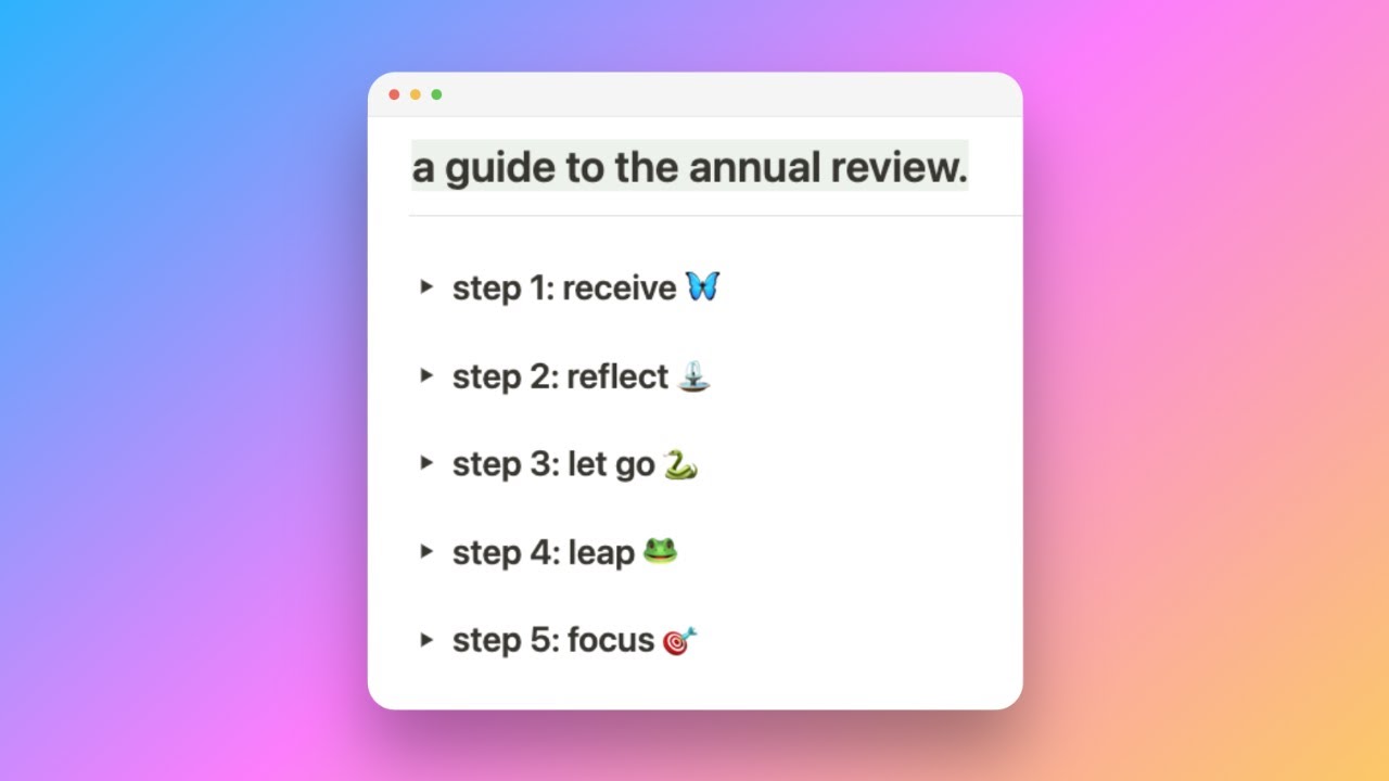 Level up your planning: Annual review template - YouTube