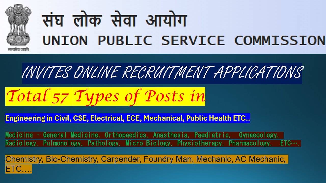 UPSC Advertisement 06/2025 | 57 Posts | Central Government Jobs | B.E/B ...