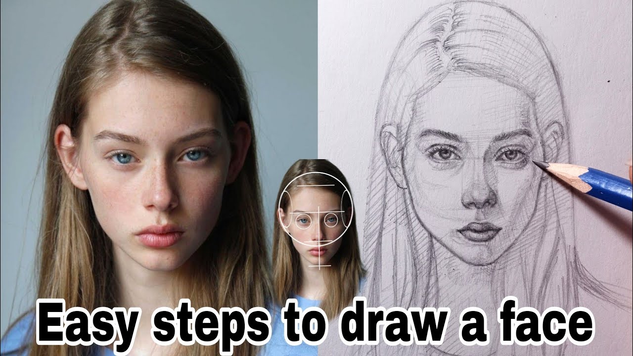 Unlock Art Tips: Drawing a Girl's Face from the Front - YouTube