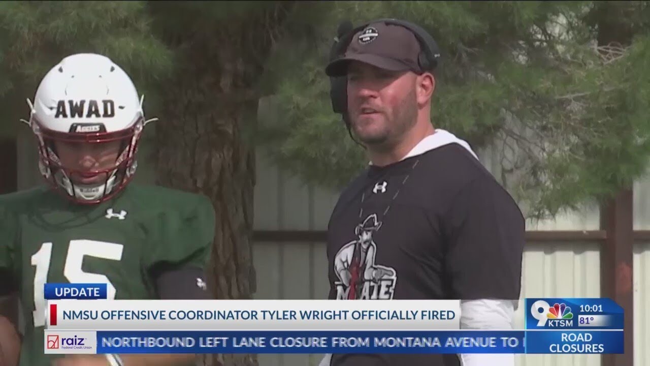NMSU football's Tyler Wright fired over social media posts - YouTube