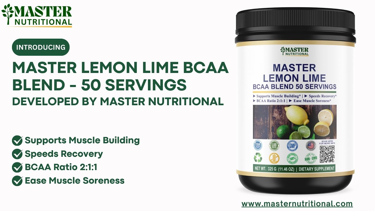 Master Lemon Lime BCAA Blend- 50 servings #workoutsupplements - YouTube