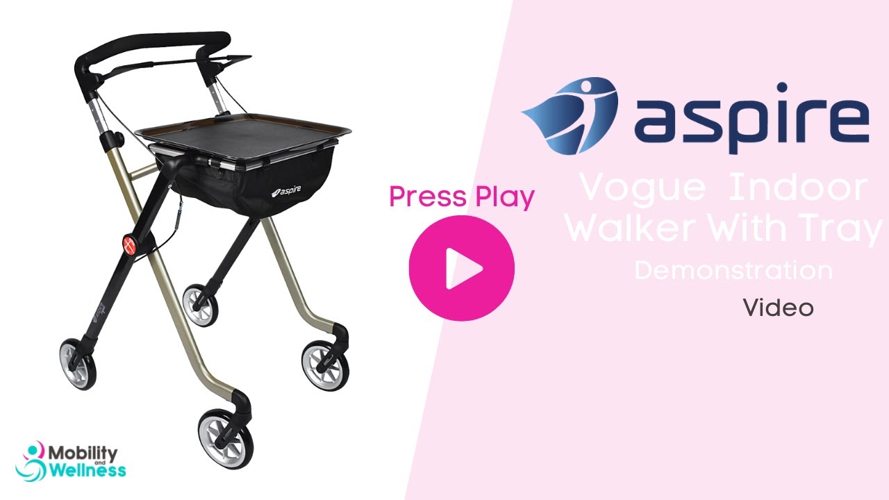 Aspire Vogue Indoor Walker With Tray - Demonstration Video - YouTube
