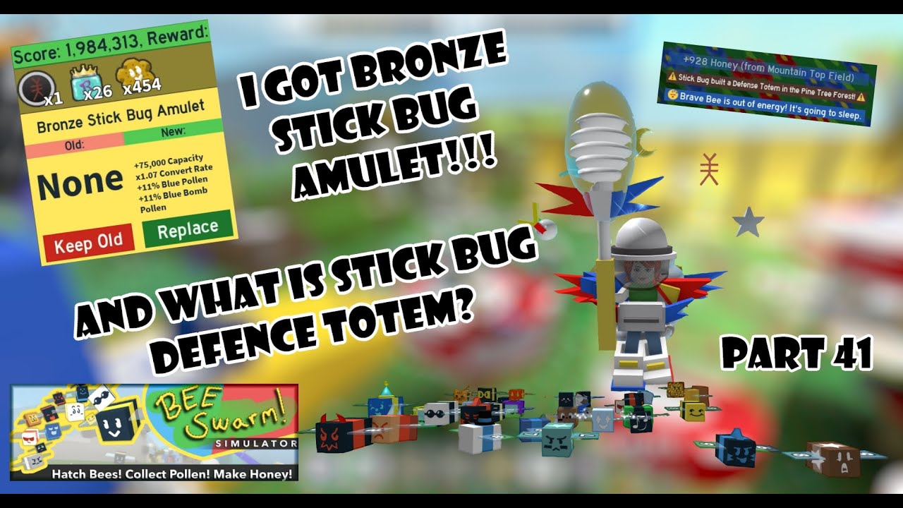 I got Bronze Stick Bug Amulet in Bee Swarm Simulator Part 41 - YouTube