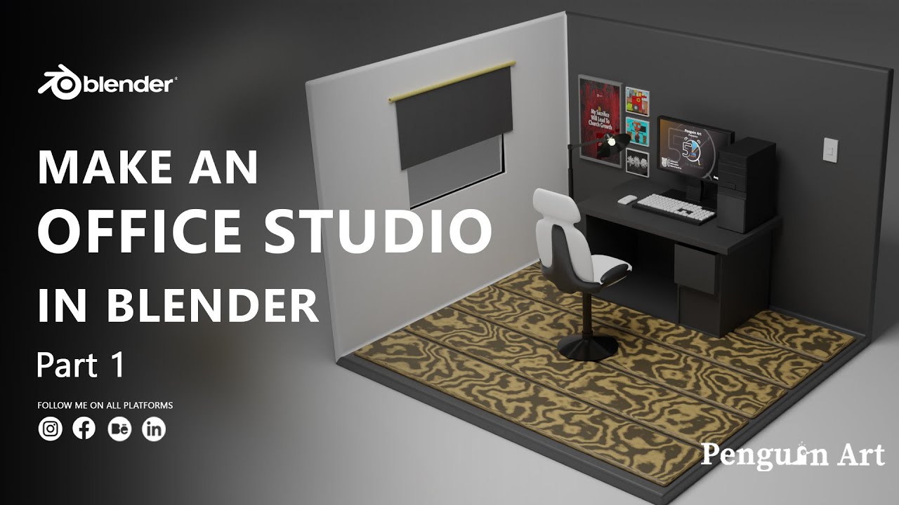 Office Desktop setup in Blender - Part 1 - YouTube