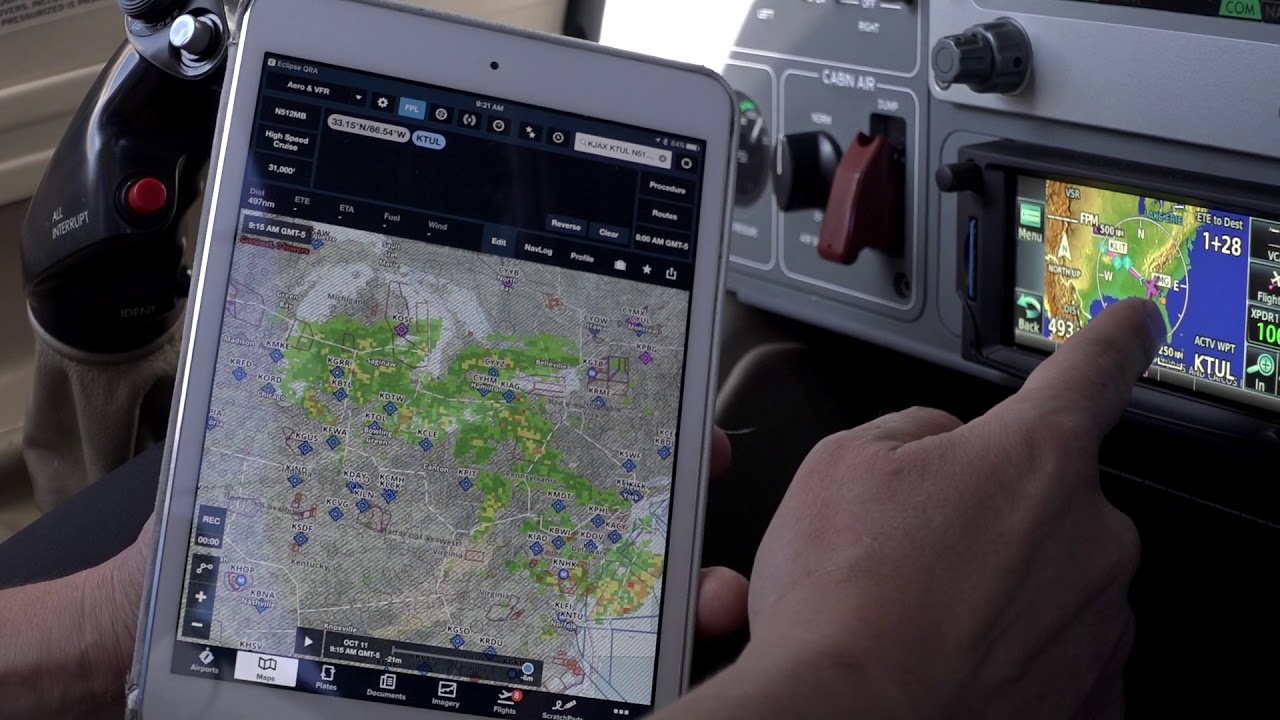 Eclipse 500 version 1.9 Garmin 625 touch screen WAAS approach - YouTube