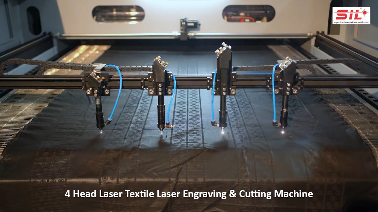Laser Engraving & Cutting On Textiles With Laser Machine - Four Head ...