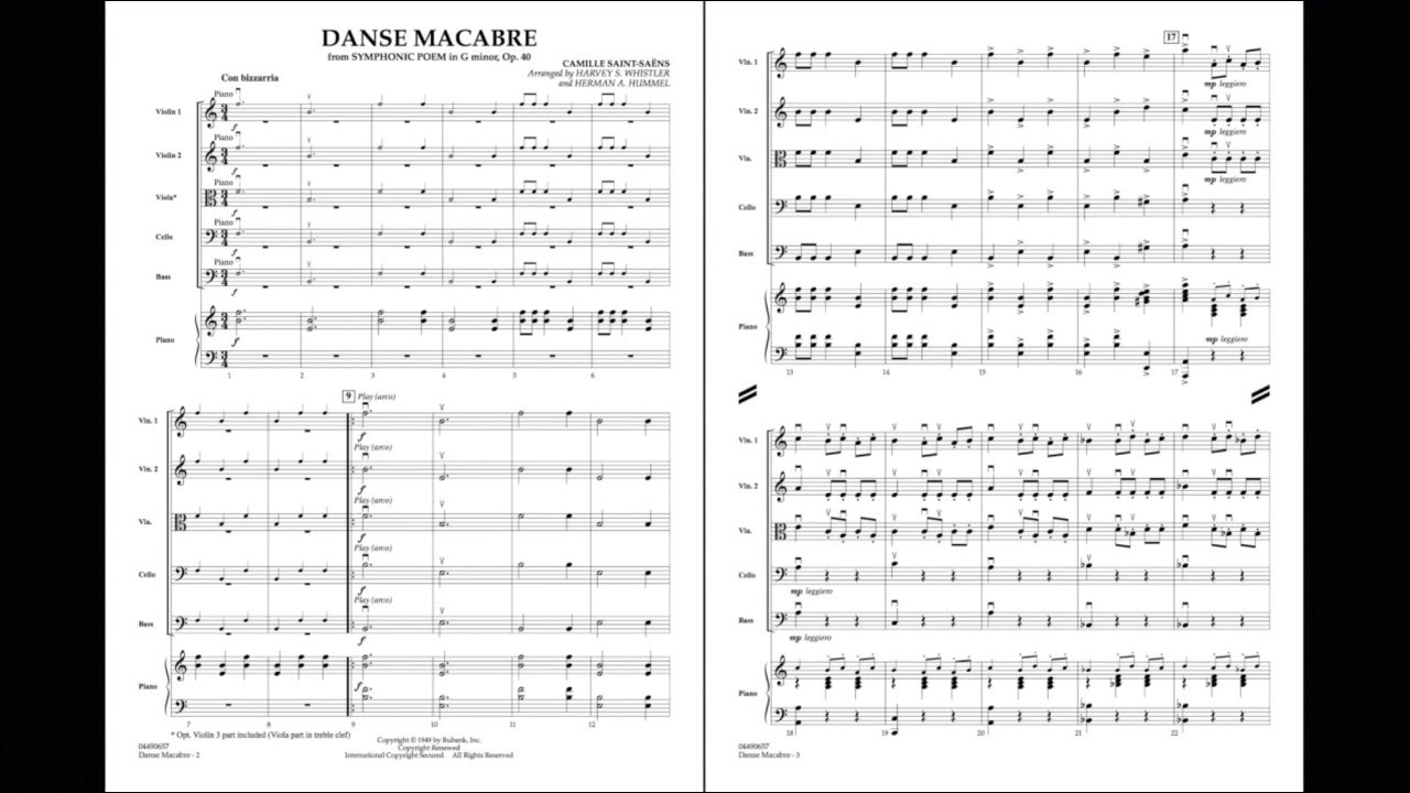 Danse Macabre by Saint-Saëns/arr. Whistler & Hummel - YouTube